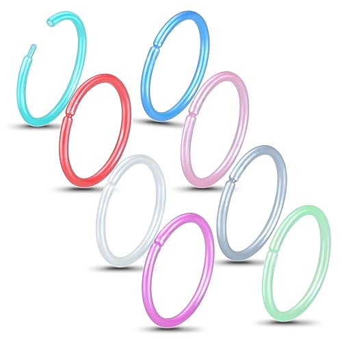 Aumeo 16G 20G Nose Rings Retainer Segment Continuous Ring Flexible ...
