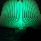 Led Book light Wooden Folding Lamp with Remote Control, 12 Colours ...