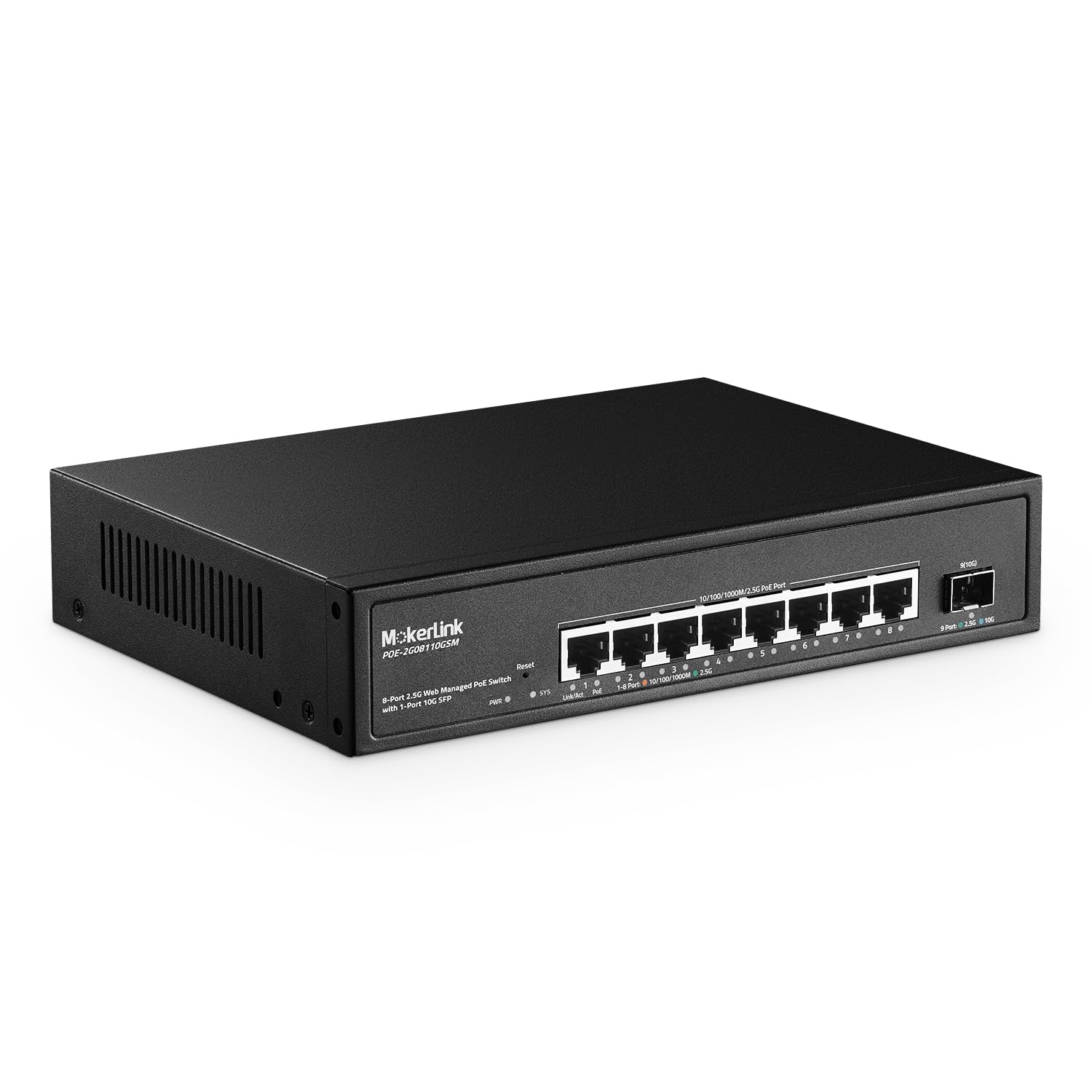 MokerLink 8 Port 2.5 Gigabit PoE Web Managed Switch with 10G SFP, 8 ...
