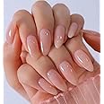 Amazon.com: Kamize Nude Press on Nails Almond Acrylic Medium Fake Nails ...