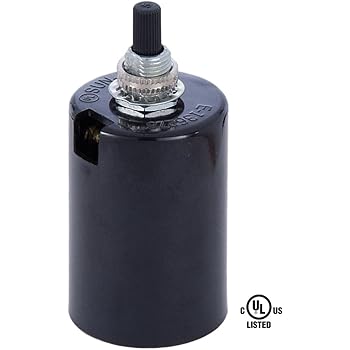 Leviton 4155-3 Incandescent Lampholder, Bottom Turn Knob Switch, Candle ...