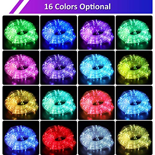 LED Rope Lights Outdoor, 33ft RGB Color Changing String Lights with 100 ...