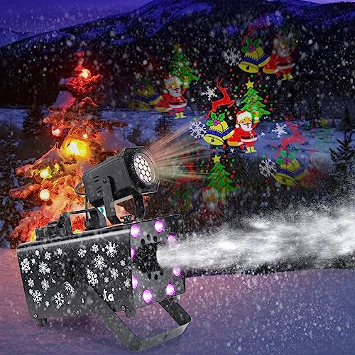 Hakuta Upgraded 800W Snow Machine With 8 LED RGB Lights, LED Projection ...
