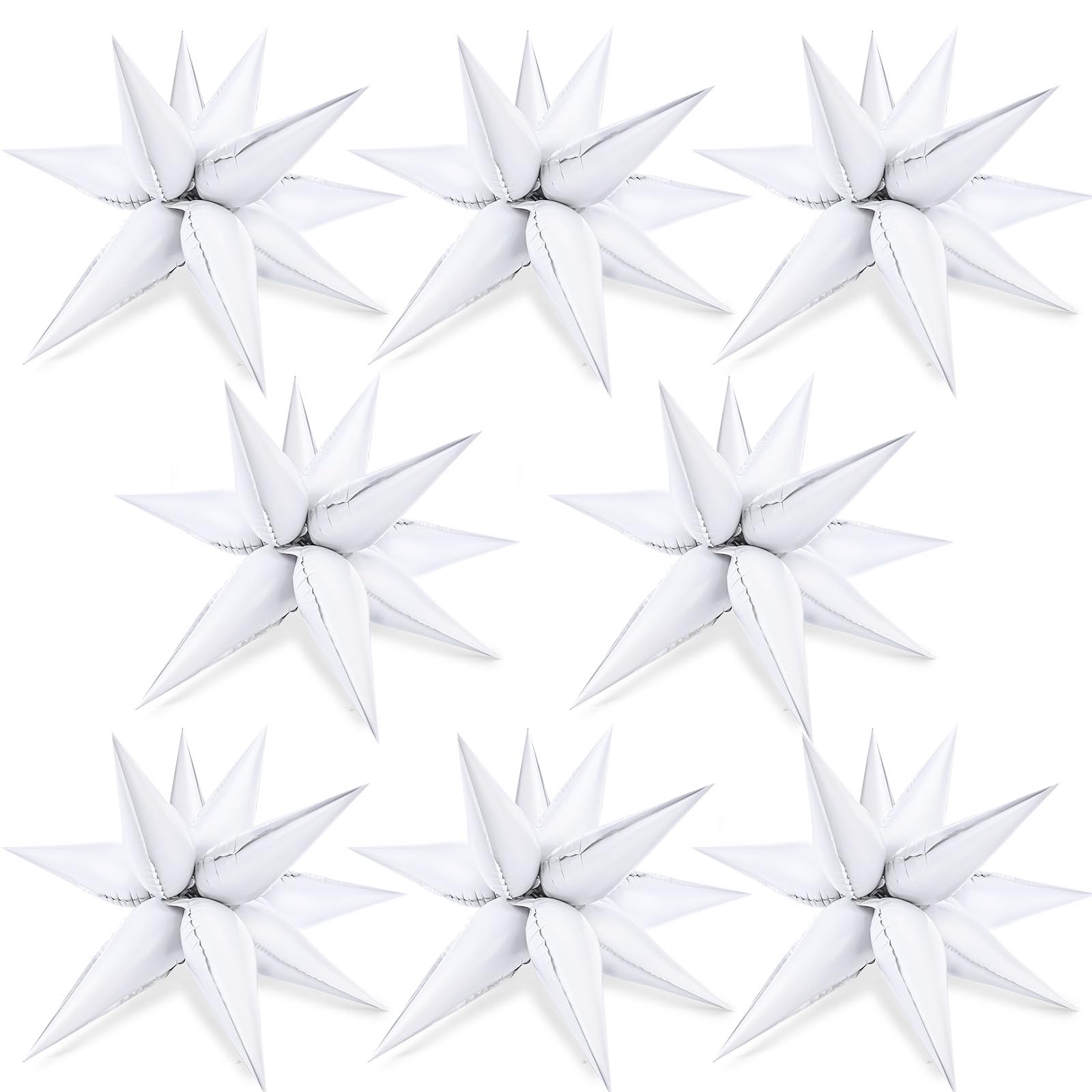 Shindel White Star Balloons, 96PCS Spike Starburst Balloons 12 Point ...