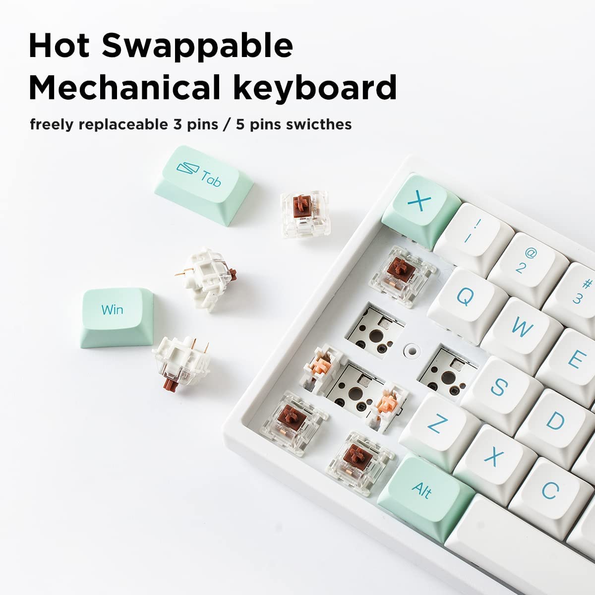 Mua YUNZII YZ68 Mint Wirelss Hot Swappable Mechanical Keyboard 68-Key ...