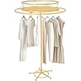 Amazon.com: Rotatable Round Garment Rack, Adjustable Clothing Floor ...