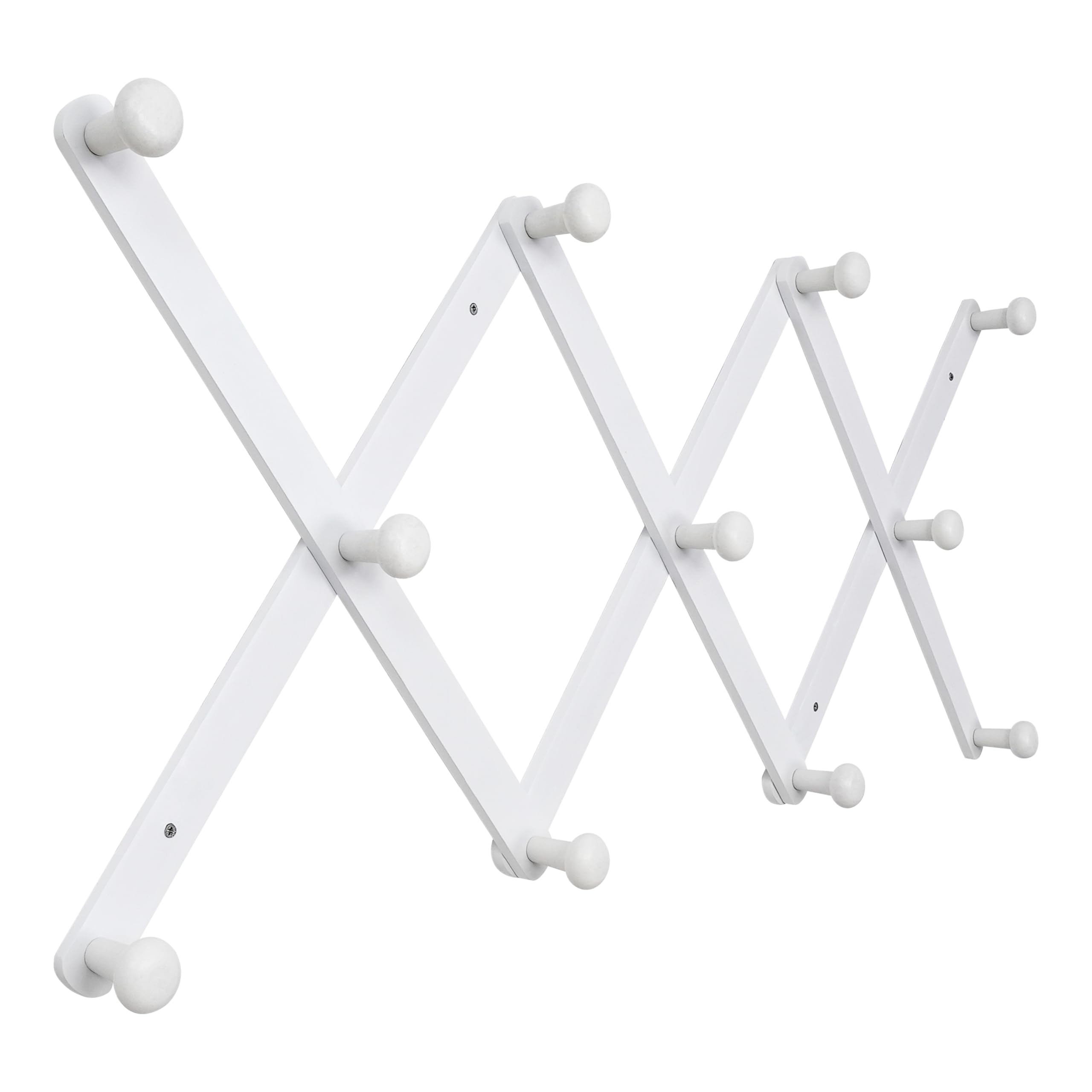 SKOLOO Wooden Wall Hat Rack, Large Accordion Wall Hanger, Modern ...