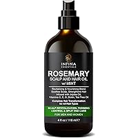Amazon.com: INFINA ESSENTIALS Rosemary Scalp & Hair Oil for Dry Damaged ...
