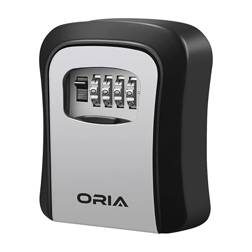 ORIA Key Storage Lock Box, Wall Mounted Key Lock Box with 4 Digit ...