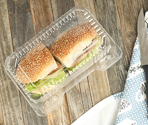 Disposable Sturdy Plastic Hinged Loaf Containers - Durable Small Hoagie ...