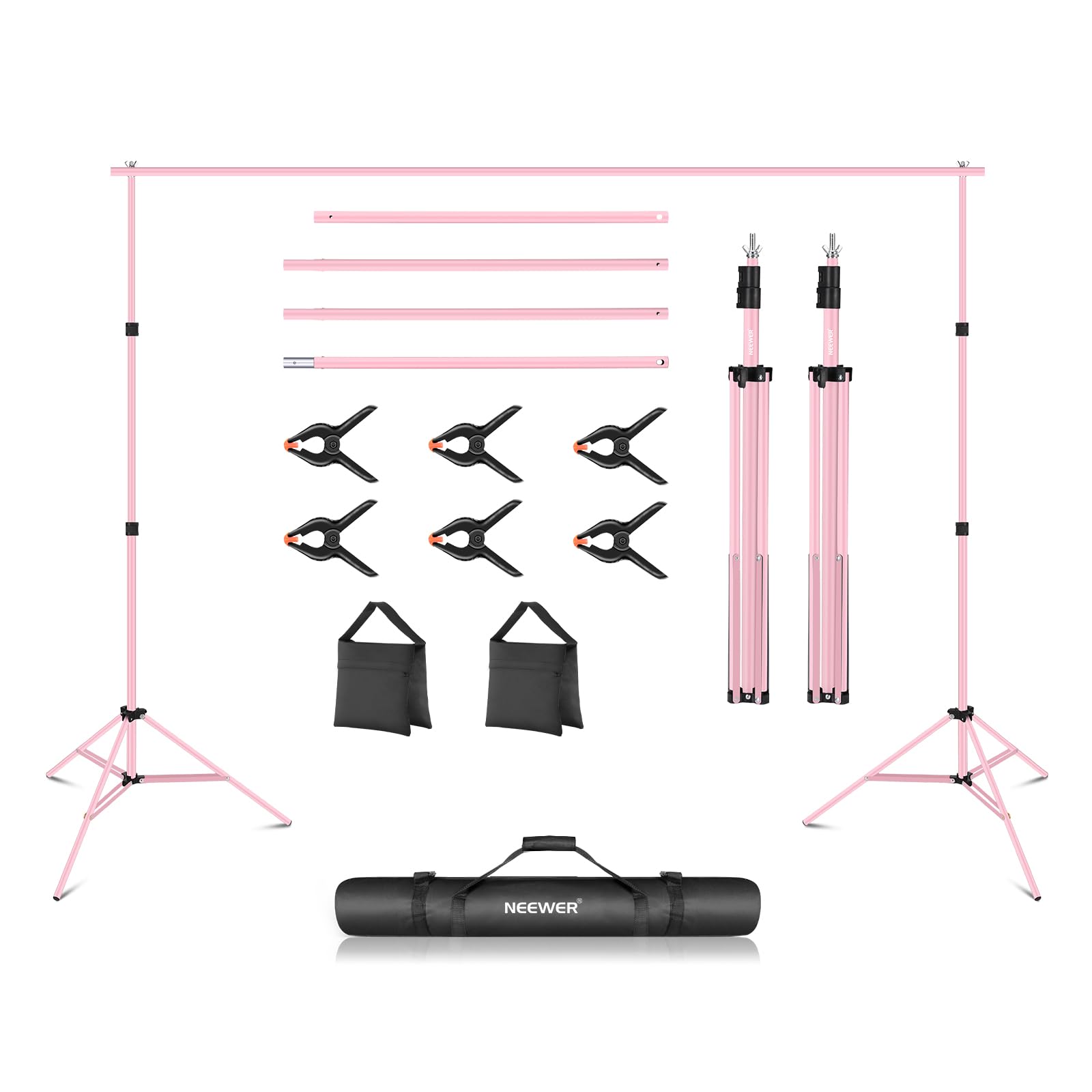 Neewer Photo Studio Backdrop Support System, 10ft/3m Wide 6.6ft/2m High ...