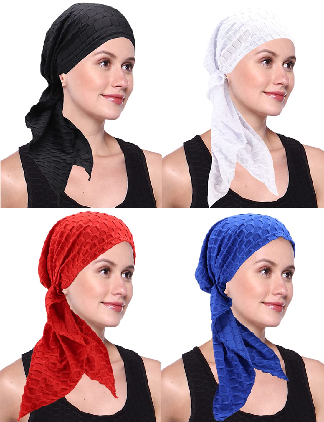 Biruil Chemo Cancer Head Scarf Hat Cap Tie Dye Pre-Tied Hair Cover ...