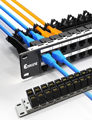 Enmane 1U 48 Port Patch Panel Cat6 RJ45 Passthrough Patch Panel (EC ...