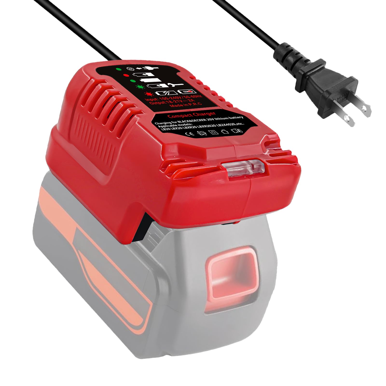 Portable Mini Battery Charger for Black+Decker 20V MAX Lithium Battery ...