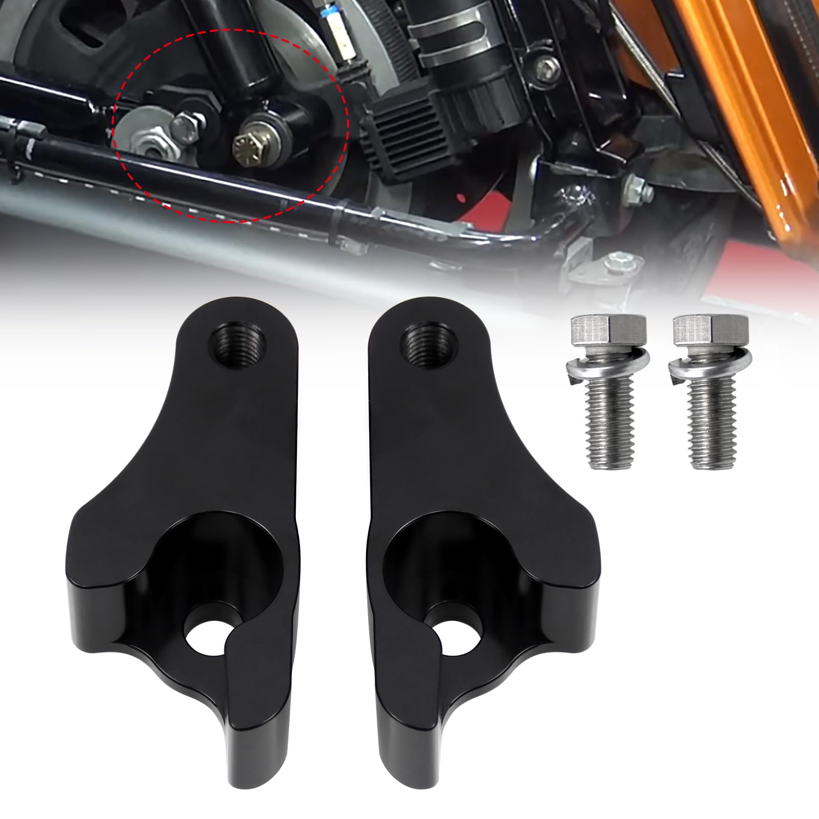 RYANSTAR RACING 2 Inch Lowering Blocks Kit Rear Slam Lowering Blocks Compatible with Harley ...