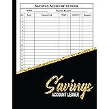 Savings Account Ledger: Financial Account Register Book | Personal ...