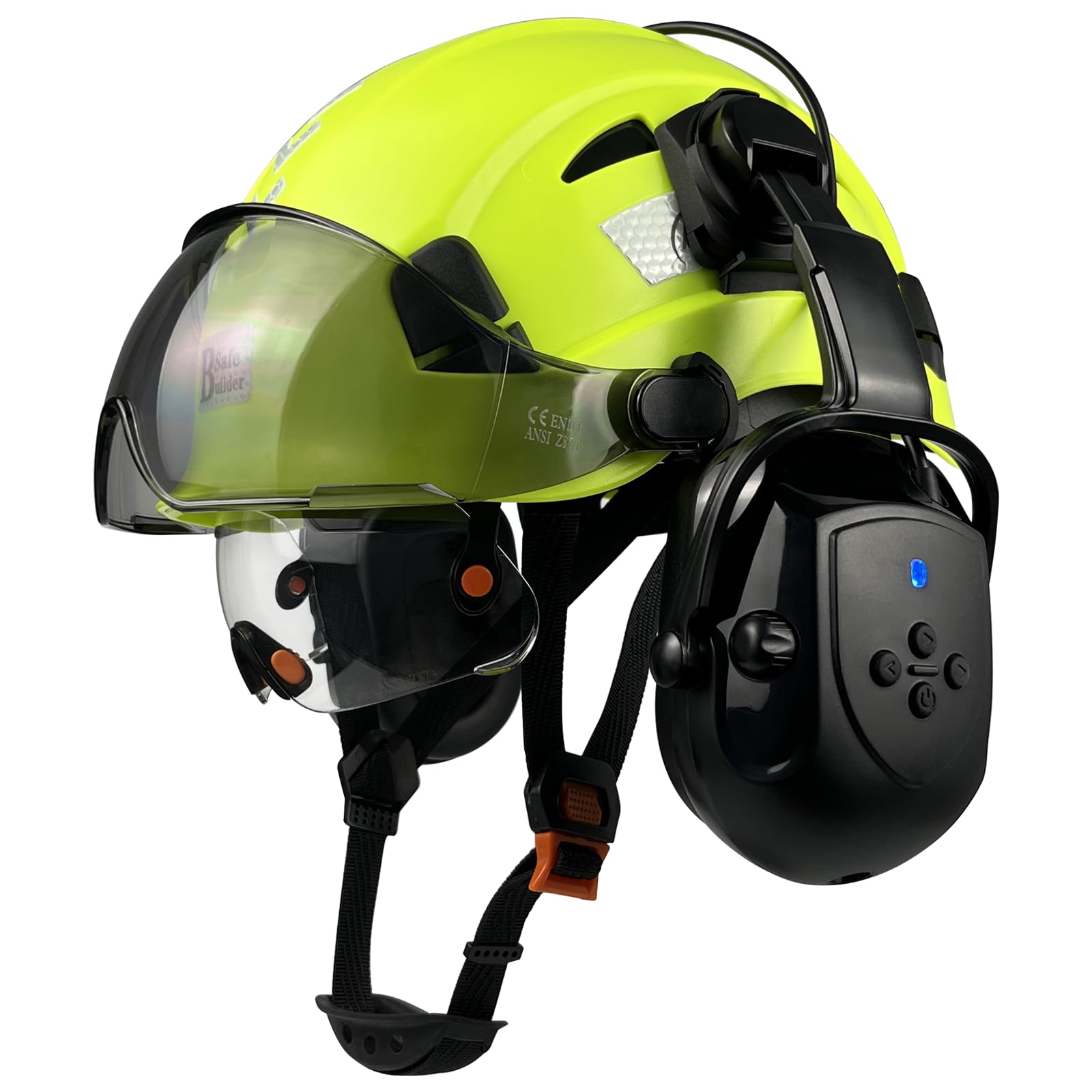 Mua Safety Helmet with Visor Bluetooth Ear Muffs SNR 26dB Hard Hat with ...