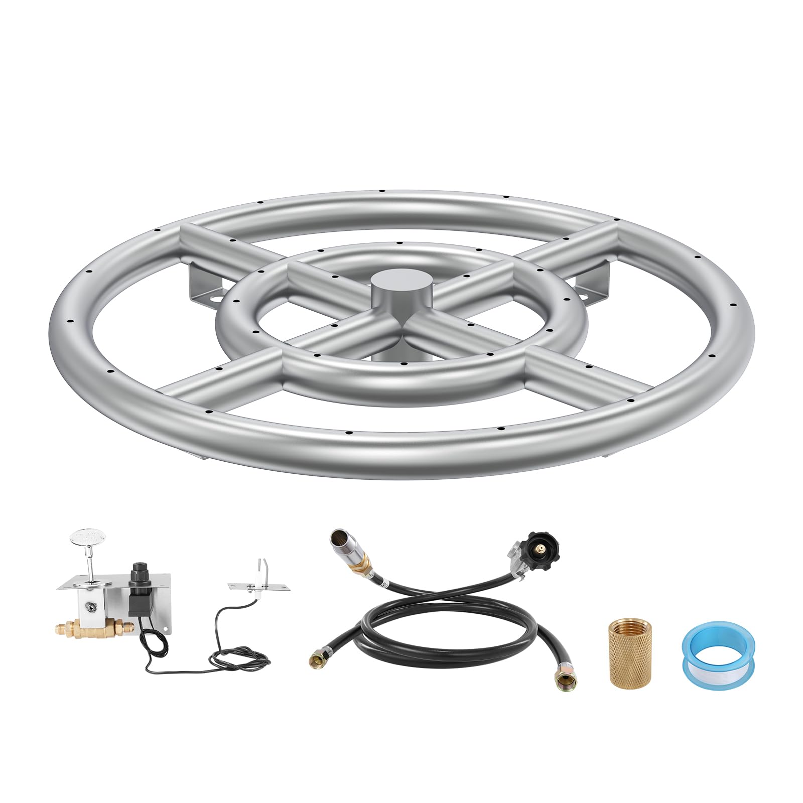 VEVOR 12 inch Round Drop-in Fire Pit Pan, Stainless Steel Fire Pit ...