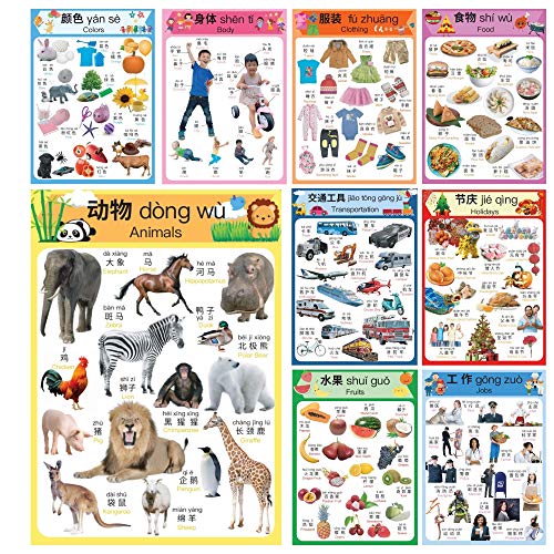 Learn Chinese for Kids Poster Set. Montessori-Inspired. Bilingual with ...