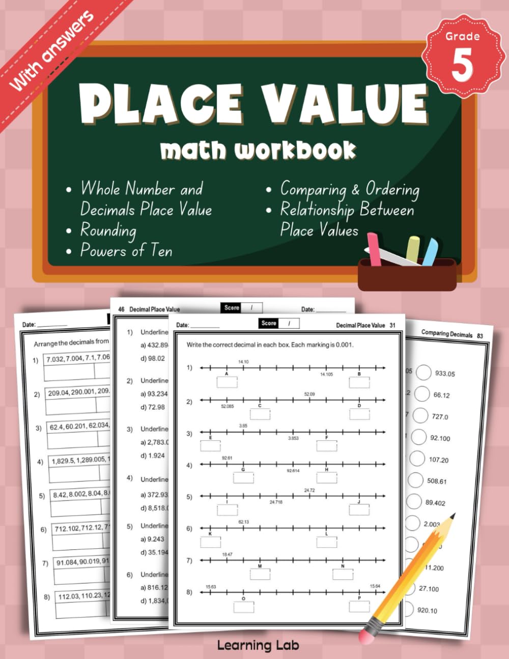 Mua Place Value Math Workbook Grade 5: Whole Number and Decimal Place ...