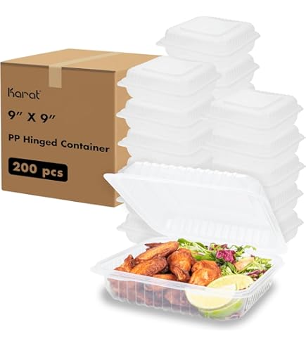 Take Home Containers For Food Durable Packaging 9" X 9" X 3" Clear ...