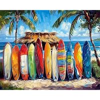 Amazon.com: Surfing Tailboards Paint by Numbers for Adults Seaside ...
