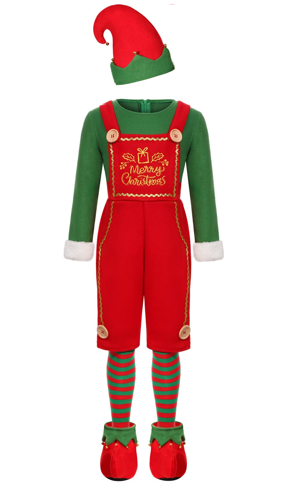 Simplecc Kids Christmas Elf Costume Set Girls Holiday Elf Dress with ...