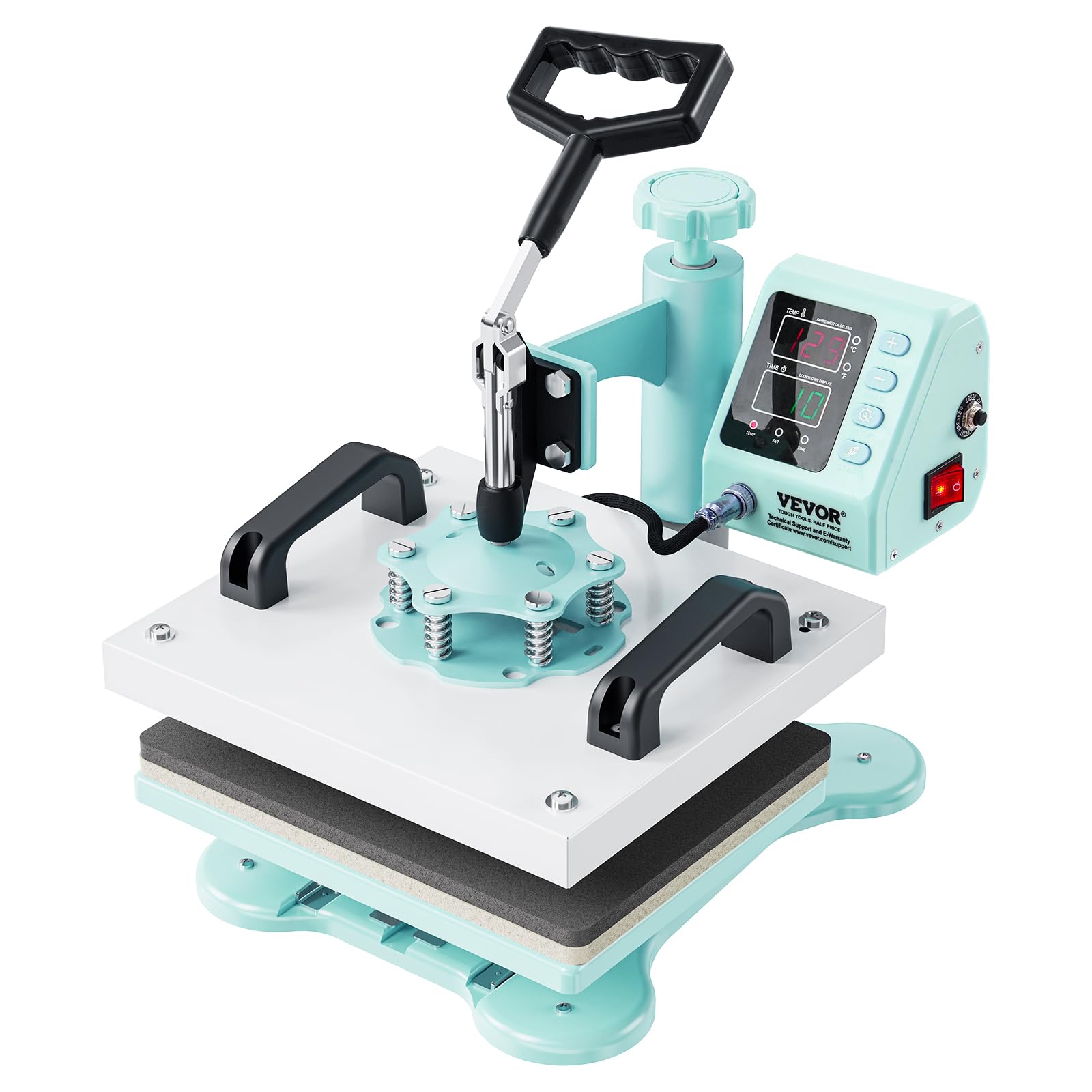 VEVOR Heat Press, 12x10 inch Heat Press Machine, 360° Swing Away T ...