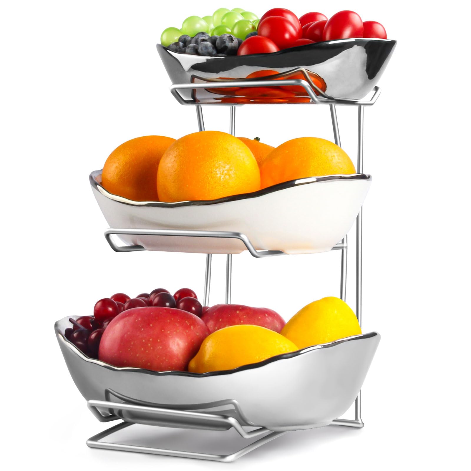 Fruit Bowl for Kitchen Counter, 3 Tier Fruit Basket for Counter ...