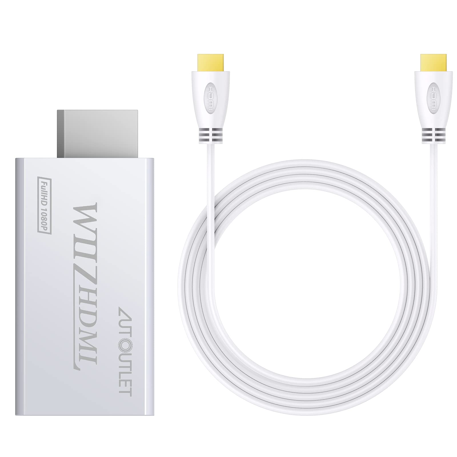 AUTOUTLET Wii to HDMI Converter 1080P with 1.5m High Speed HDMI Cable ...