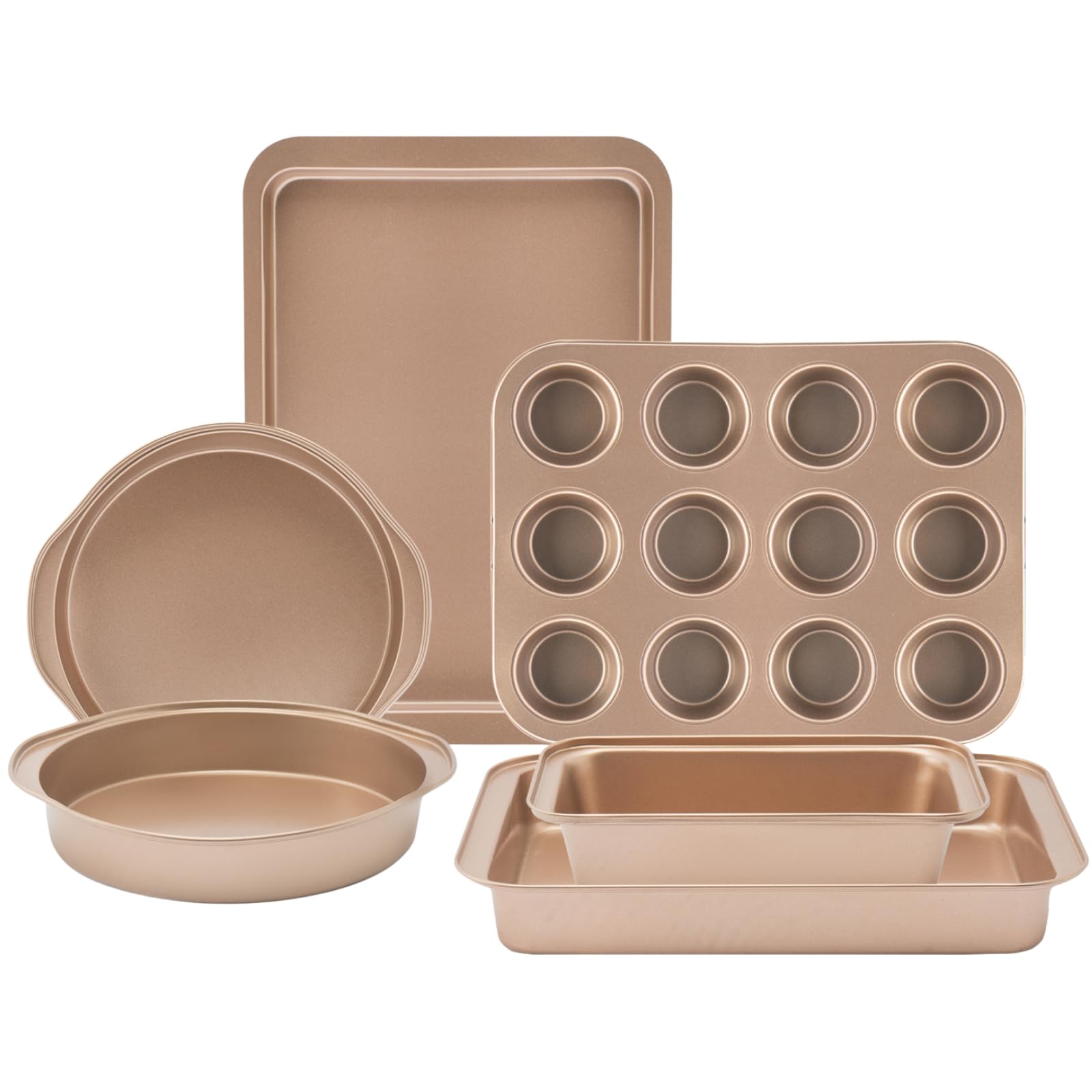 Proigtz 6 Piece Heavy Duty Baking Pan Set, Nonstick Stackable Bakeware ...