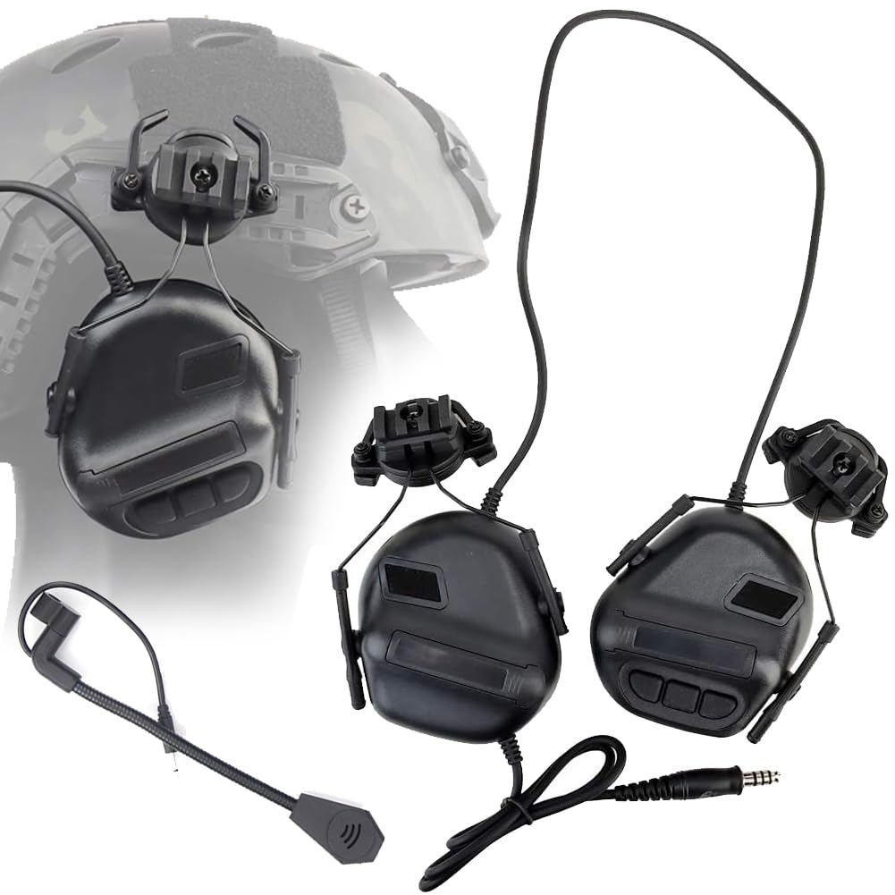 ATAIRSOFT Tactical Headset Unlimited Power Intercom with Microphone Waterproof Hunting Shooting ...