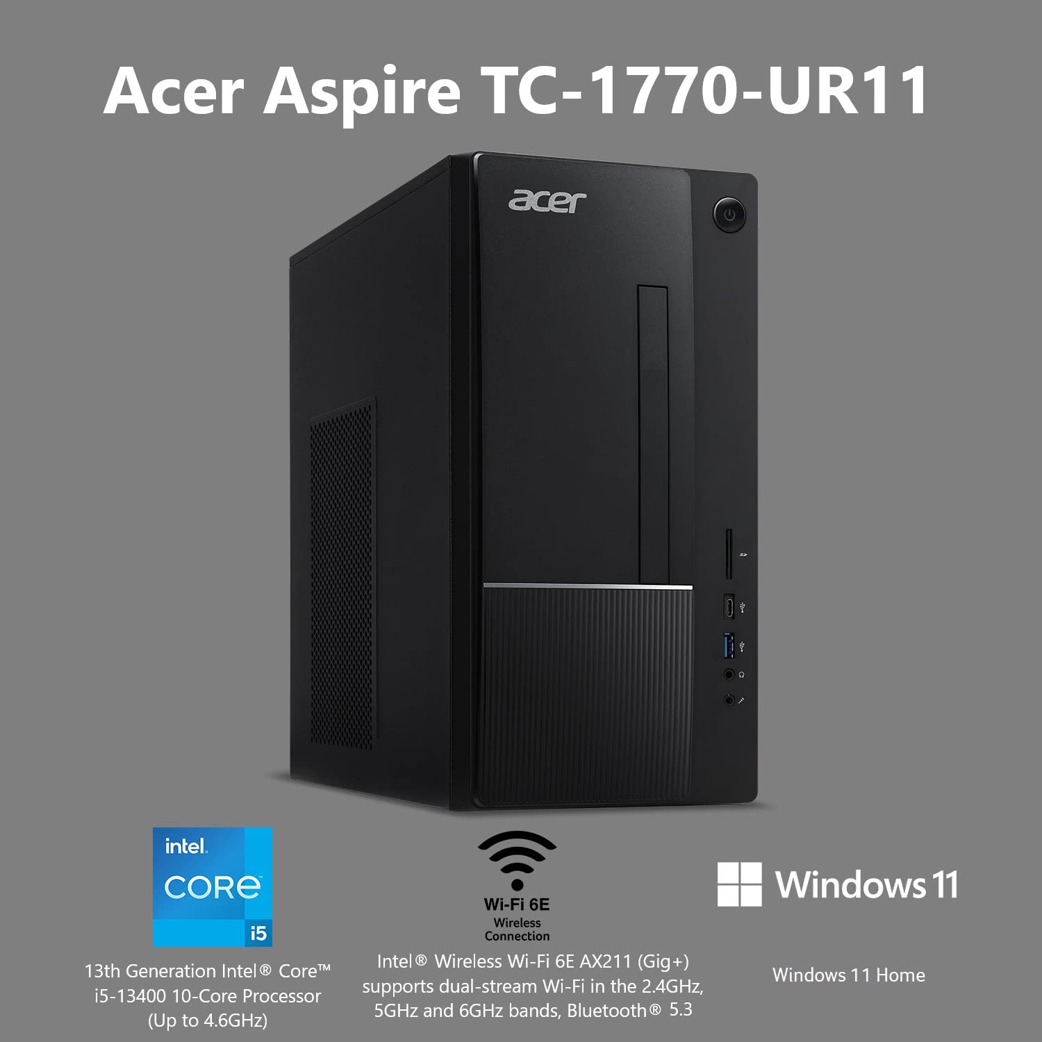 Acer Aspire TC-1770-UR11 Desktop | 13th Gen Intel Core i5-13400 10-Core ...