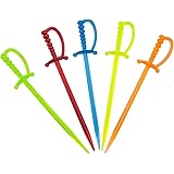 Amazon.com | 3.35 Inch Plastic Sword Picks Food Toothpicks Fruit Fork ...