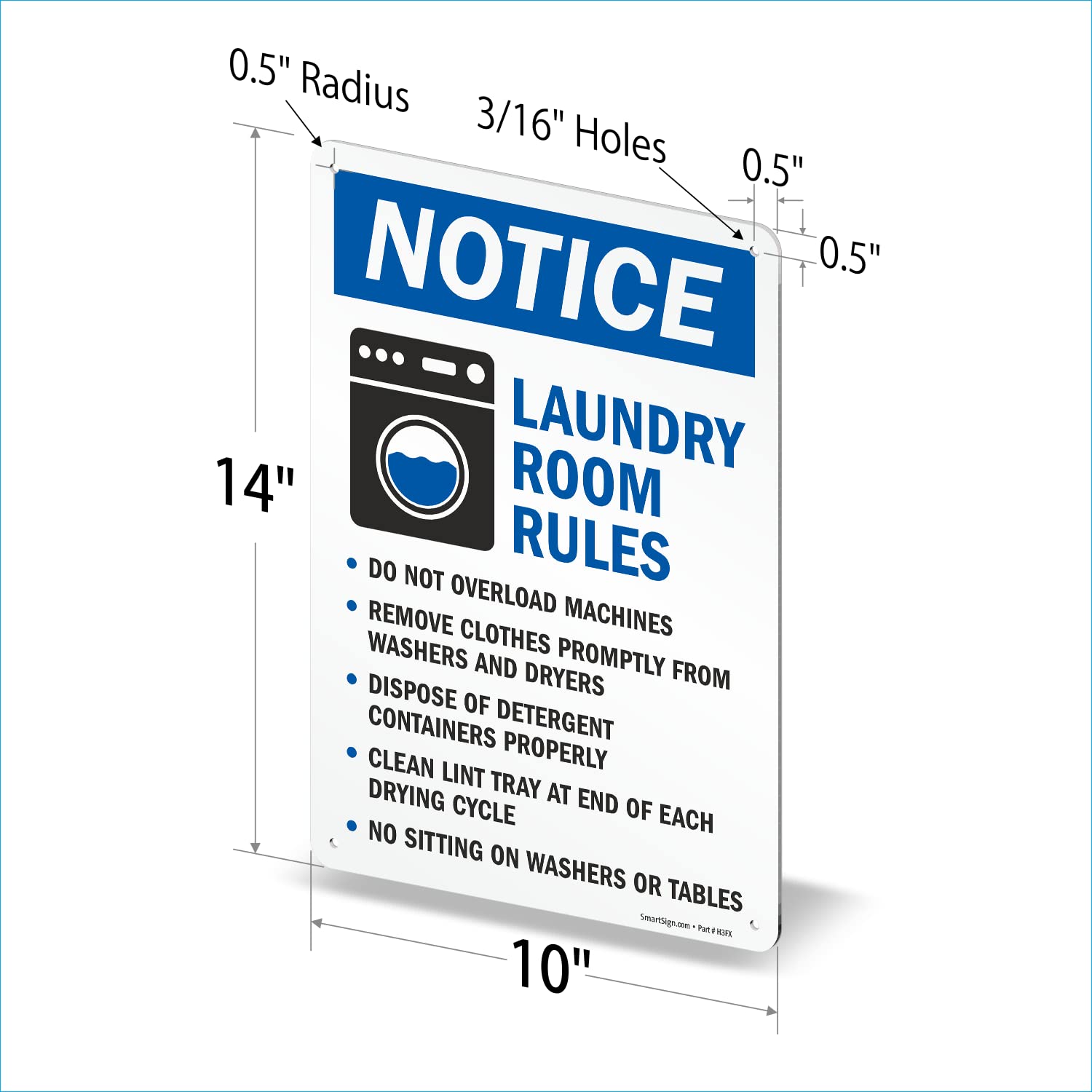 Mua SmartSign Laundry Room Rules 'Notice - No Overload, Remove Clothes ...