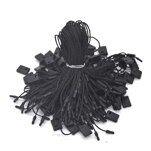 7" 1000 Pcs Hang Tag Nylon Black String Snap Lock Pin Loop Fastener ...