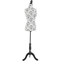 HOMCOM Adjustable Female Dress Form Fashion Mannequin Torso Clothes ...