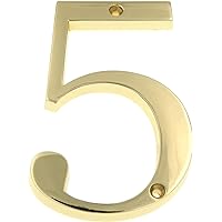 Amazon.com: Polished Brass 4" House Address Number (5) : Tools & Home ...