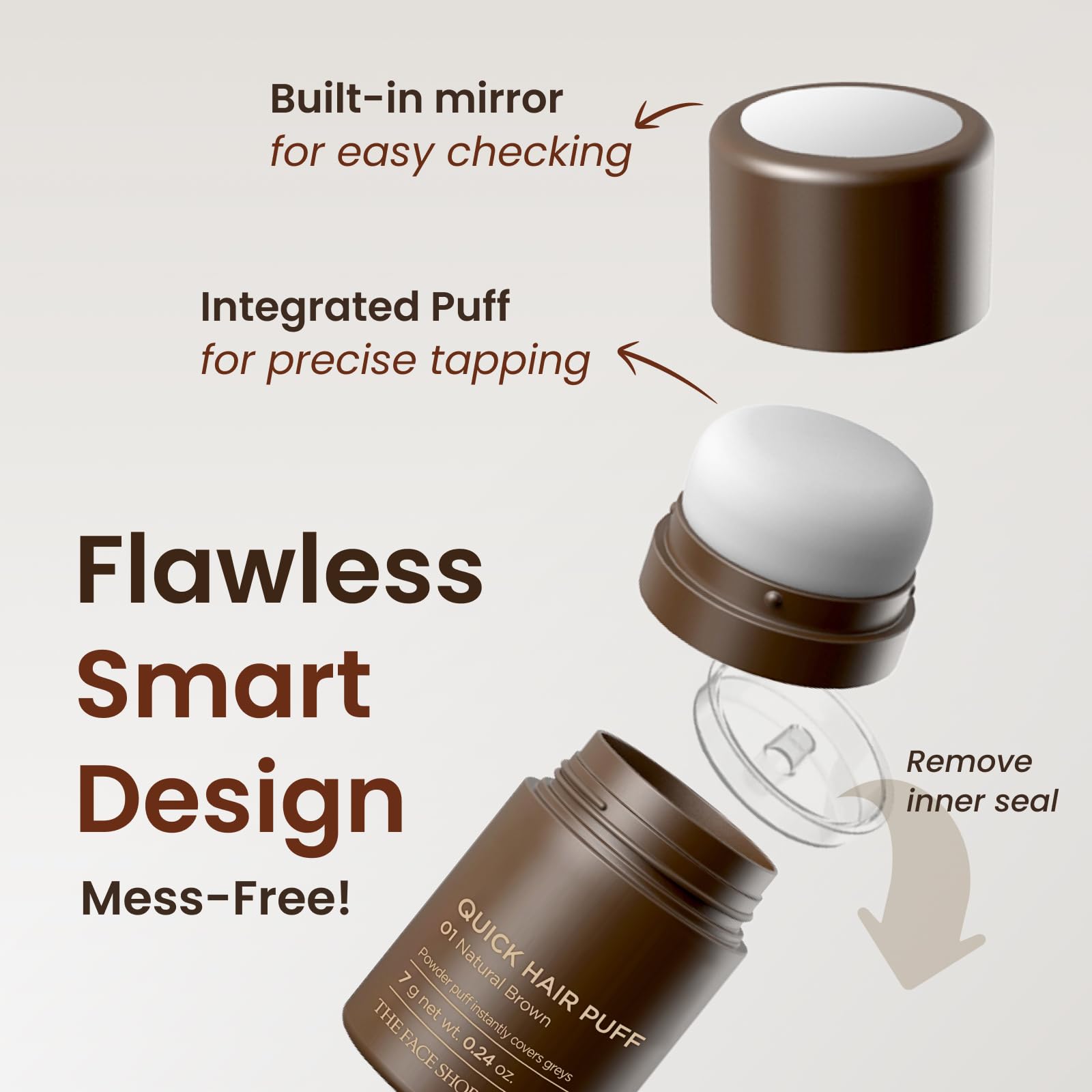 Mua The Face Shop Quick Hair Puff - Natural Brown - Root Touch Up Hair ...