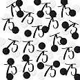 Amazon.com: Black Glitter 75 Confetti, 75th Birthday Number Confetti ...