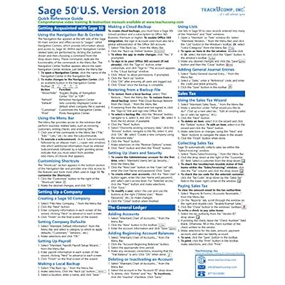 Sage 50 2018 U.S. Edition Quick Reference Training Kosovo | Ubuy