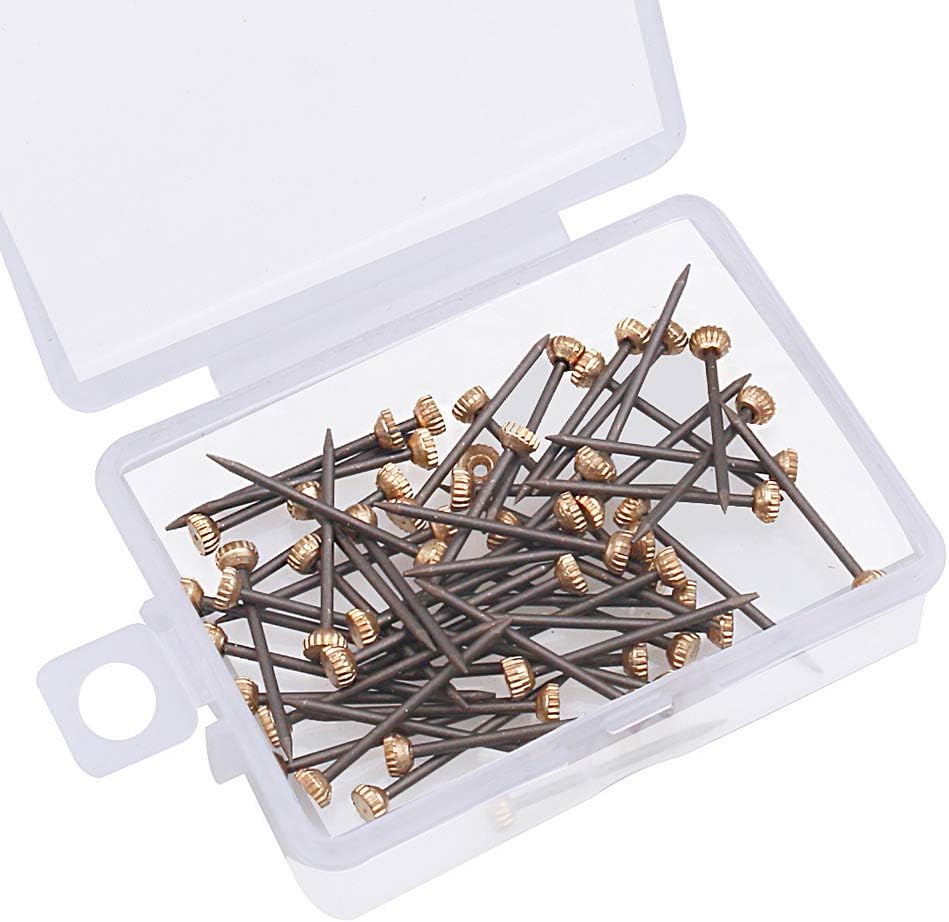 kuou 60 Pieces Brass Head Hanging Pins Nail Hook Pins with Plastic ...
