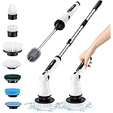 Amazon.com: 2 Battery Electric Spin Scrubber, 1000RPM Cordless Cleaning ...
