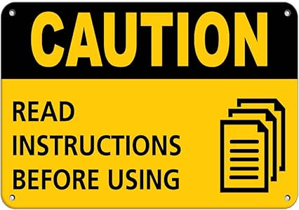 Amazon.com: Caution Read Instructio ns Before Using Caution Sign LABEL ...