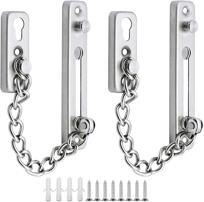 UBERMing 2Pcs Lock Chain Door Chain Latch Stainless Steel Front Door ...