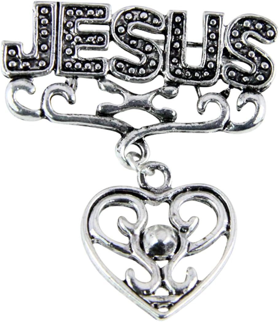 Amazon.com: 6030050 Jesus Heart Brooch Lapel Pin Love Christian ...
