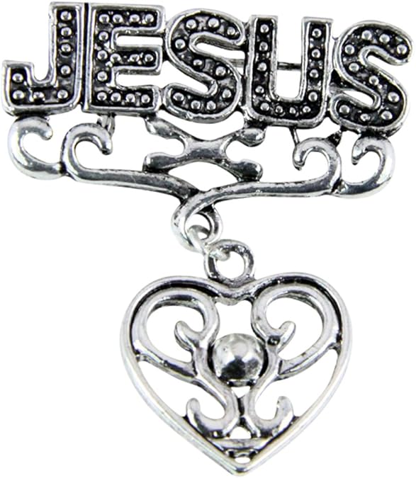 Amazon.com: 6030050 Jesus Heart Brooch Lapel Pin Love Christian ...