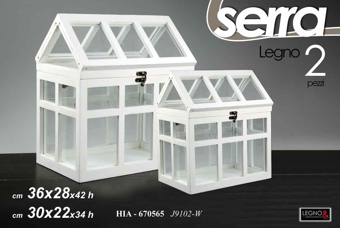 2pz serra serre in legno e vetro per piante shabby chic vintage ...