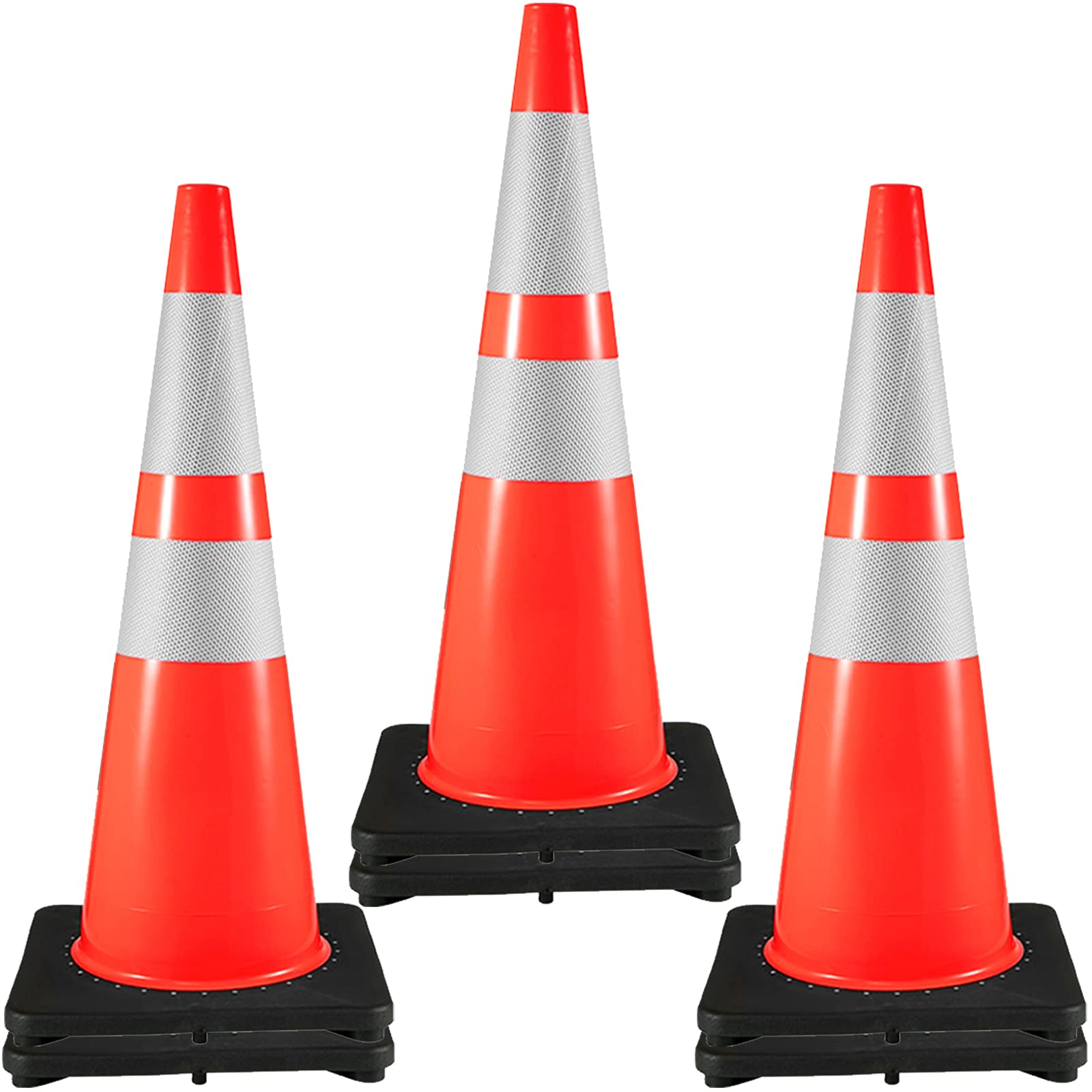 VEVOR 6Pack 36" Traffic Cones, Safety Road Parking Cone with Black ...