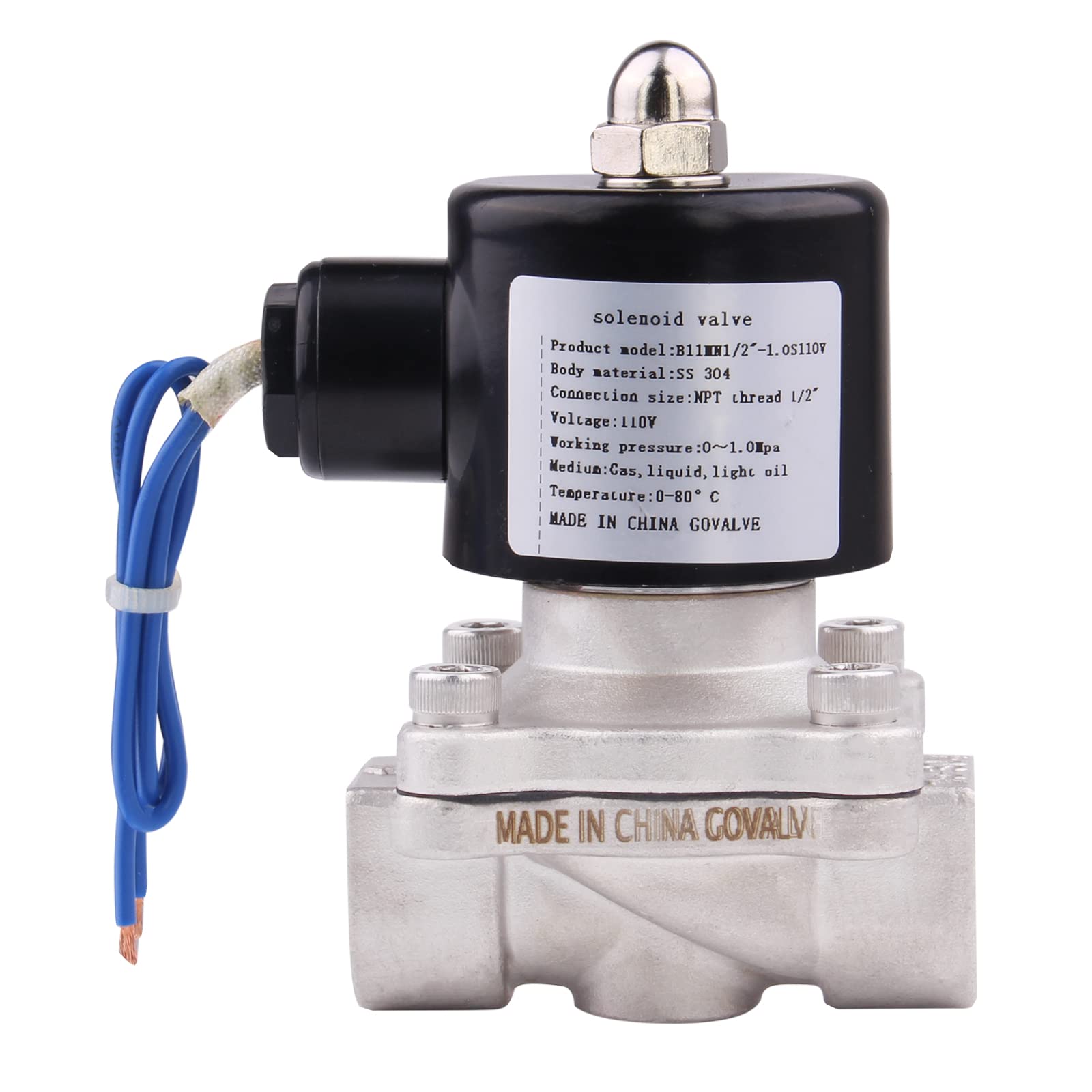 Mua SUS304 Electric Solenoid Valve - 1/2" NPT 110V AC Stainless Steel Normally Closed Valve for ...
